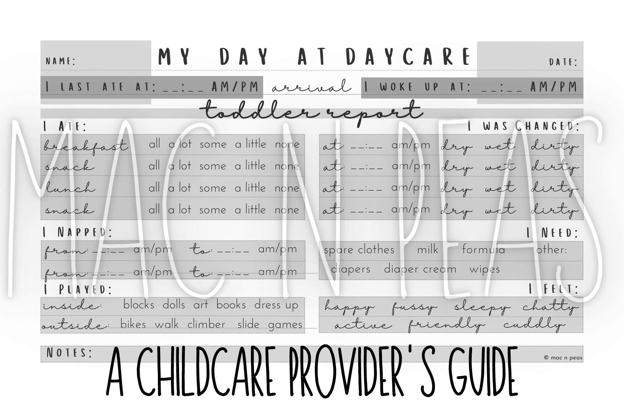 Daycare Daily Reports – Infant, Toddler, + Preschool | A Childcare ...