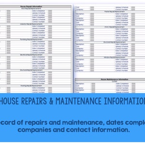 Complete House & Home Information Binder: Fillable/printable | Repairs ...