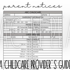 Daycare Parent Notice Board + Illness Poster Bundle - PDF & Editable ...