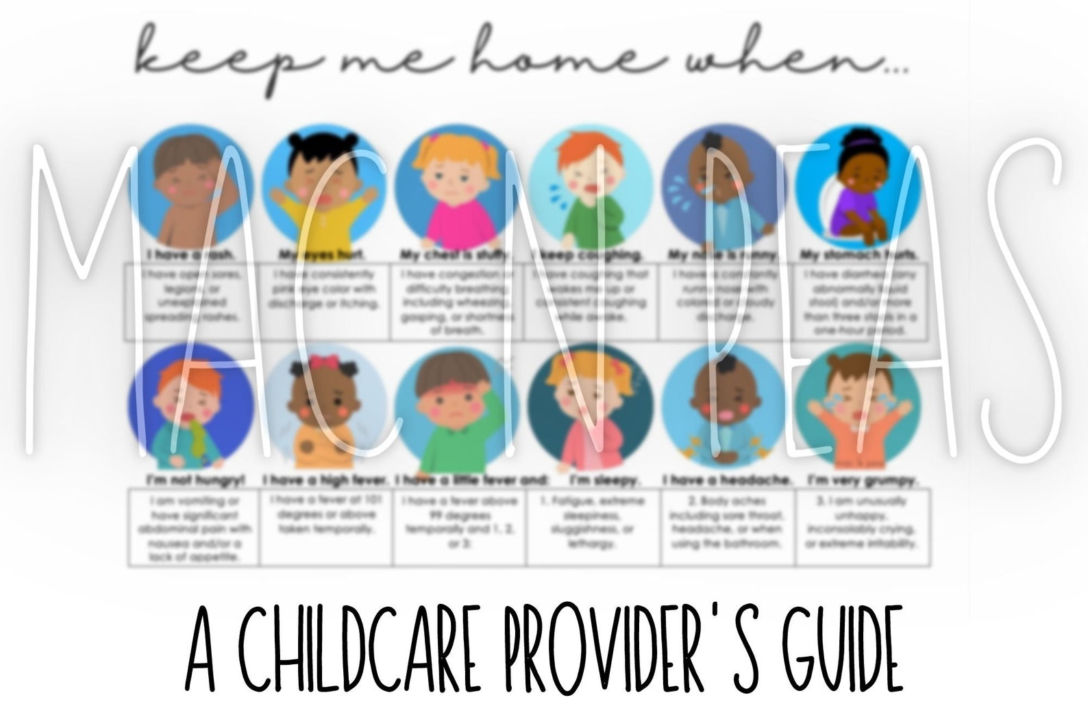 Daycare Parent Notice Board + Illness Poster Bundle - PDF & Editable ...