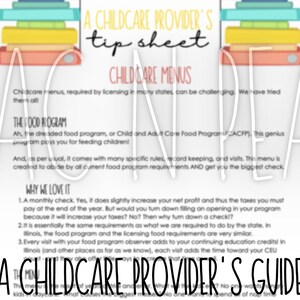 Daycare Menu Bundle (under 500/month!) | CACFP Approved! | A Childcare ...