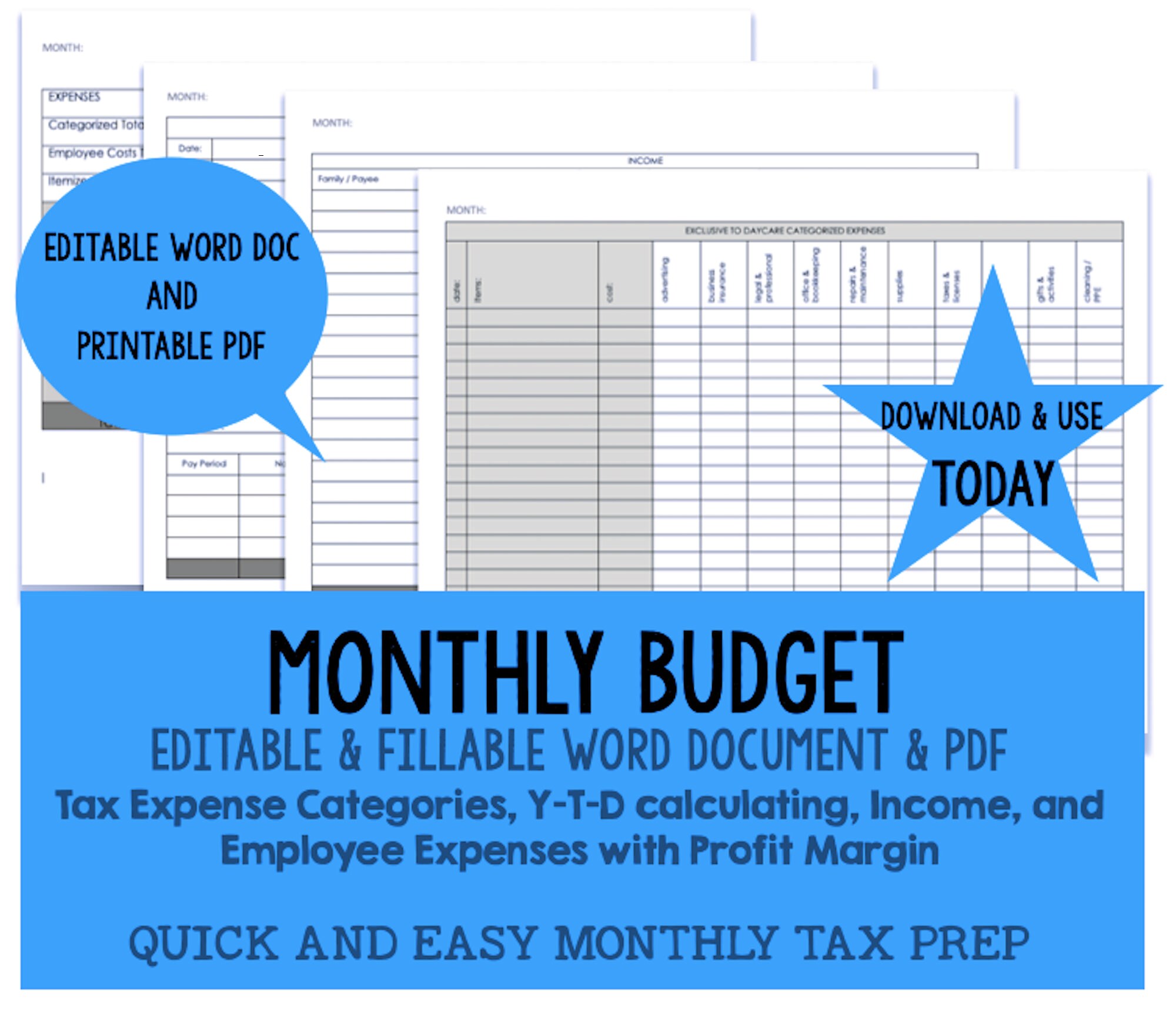 Home Daycare Tax Worksheet