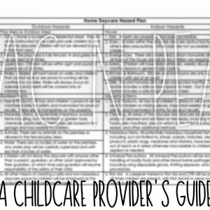 Daycare Hazard Protection Plan - PDF & Editable Word | A Childcare ...