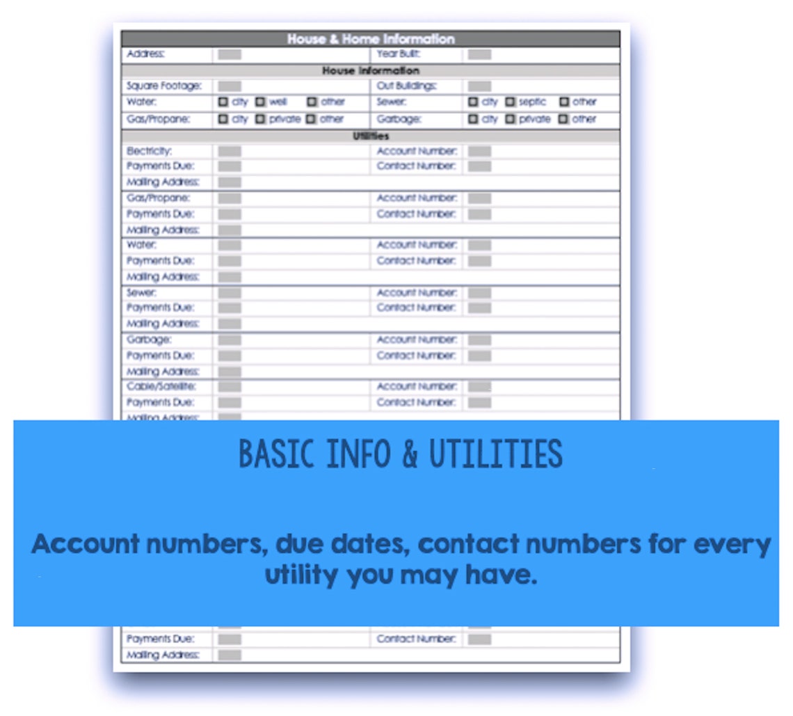 Complete House & Home Information Binder: Fillable/printable | Repairs ...