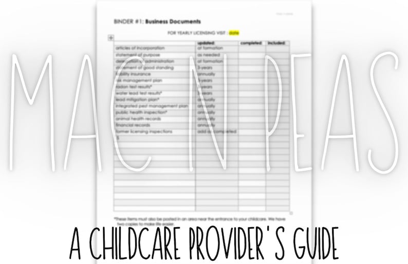 Daycare Licensing Compliance Guide – Checklists and Tips (PDF and Word ...