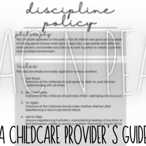 Daycare Discipline Policy Template – Editable and Licensing Approved ...