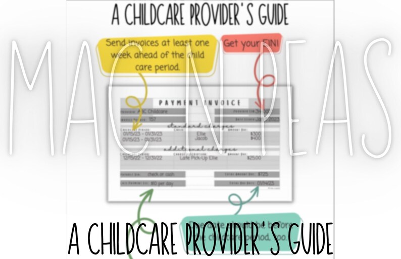 Daycare Invoice + Receipt - Editable Word & PDF | A Childcare Provider ...