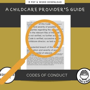 Daycare Code of Conduct – Childcare Provider Guide (word & PDF) - Etsy