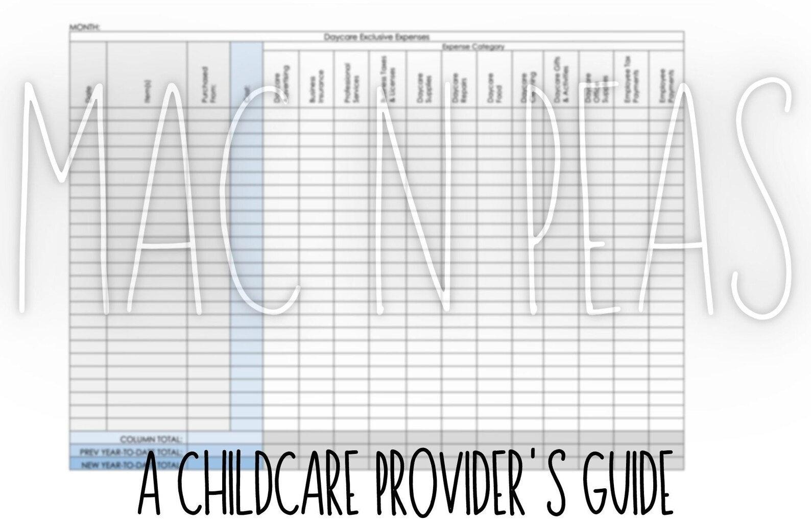 Daycare Monthly Budget - PDF & Editable Word | A Childcare Provider's ...