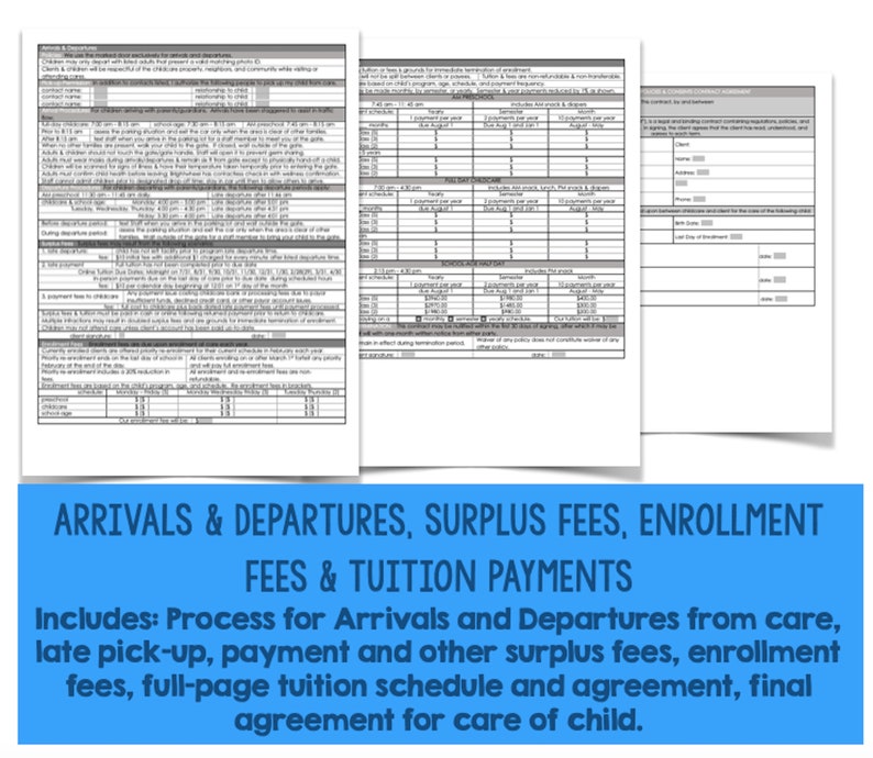 Complete Childcare Enrollment, Policies & Contract Printable - NOW ...