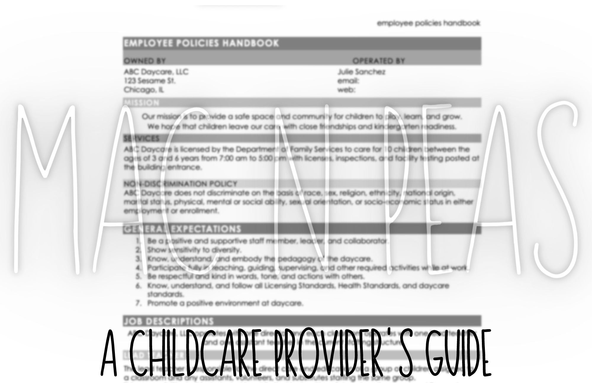 Daycare Employee Bundle - PDF & Editable Word | A Childcare Provider's ...