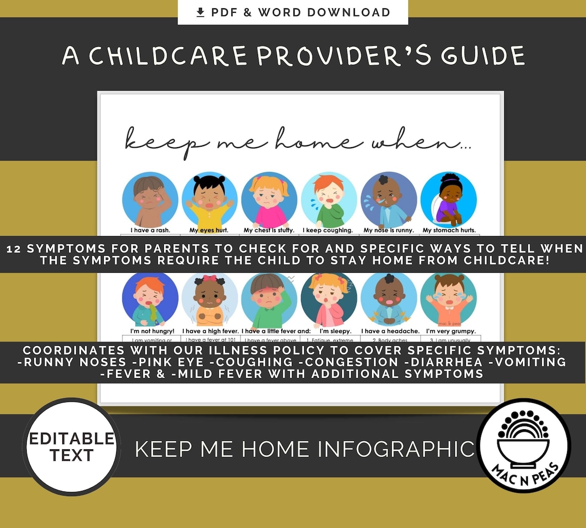 Daycare Parent Notice Board Illness Poster Bundle PDF & - Etsy