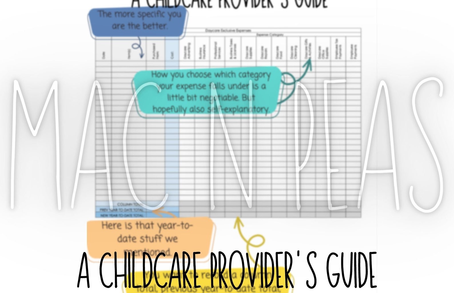 Daycare Monthly Budget - PDF & Editable Word | A Childcare Provider's ...
