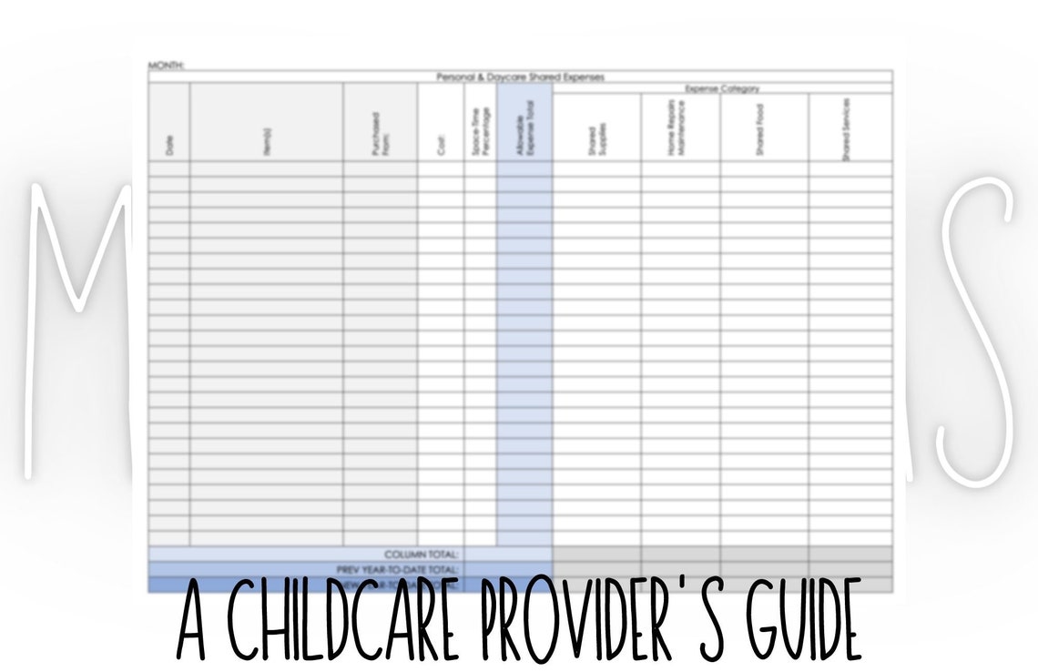 Daycare Monthly Budget - PDF & Editable Word | A Childcare Provider's ...