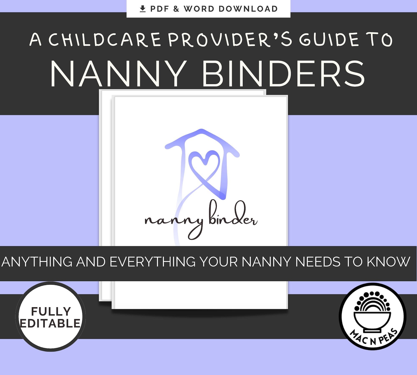 Complete Nanny Information Binder Printable | Emergency Contact Sheet ...