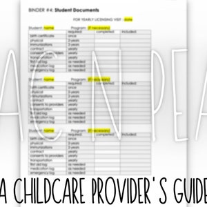 Daycare Licensing Compliance - PDF & Editable Word | A Childcare ...