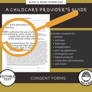 Daycare Consent Forms - PDF & Editable Word | A Childcare Provider's ...
