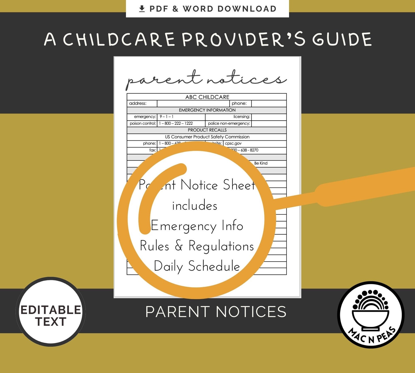 Daycare Parent Notice Board Illness Poster Bundle PDF & - Etsy