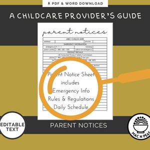 Daycare Parent Notice Board Illness Poster Bundle PDF & - Etsy
