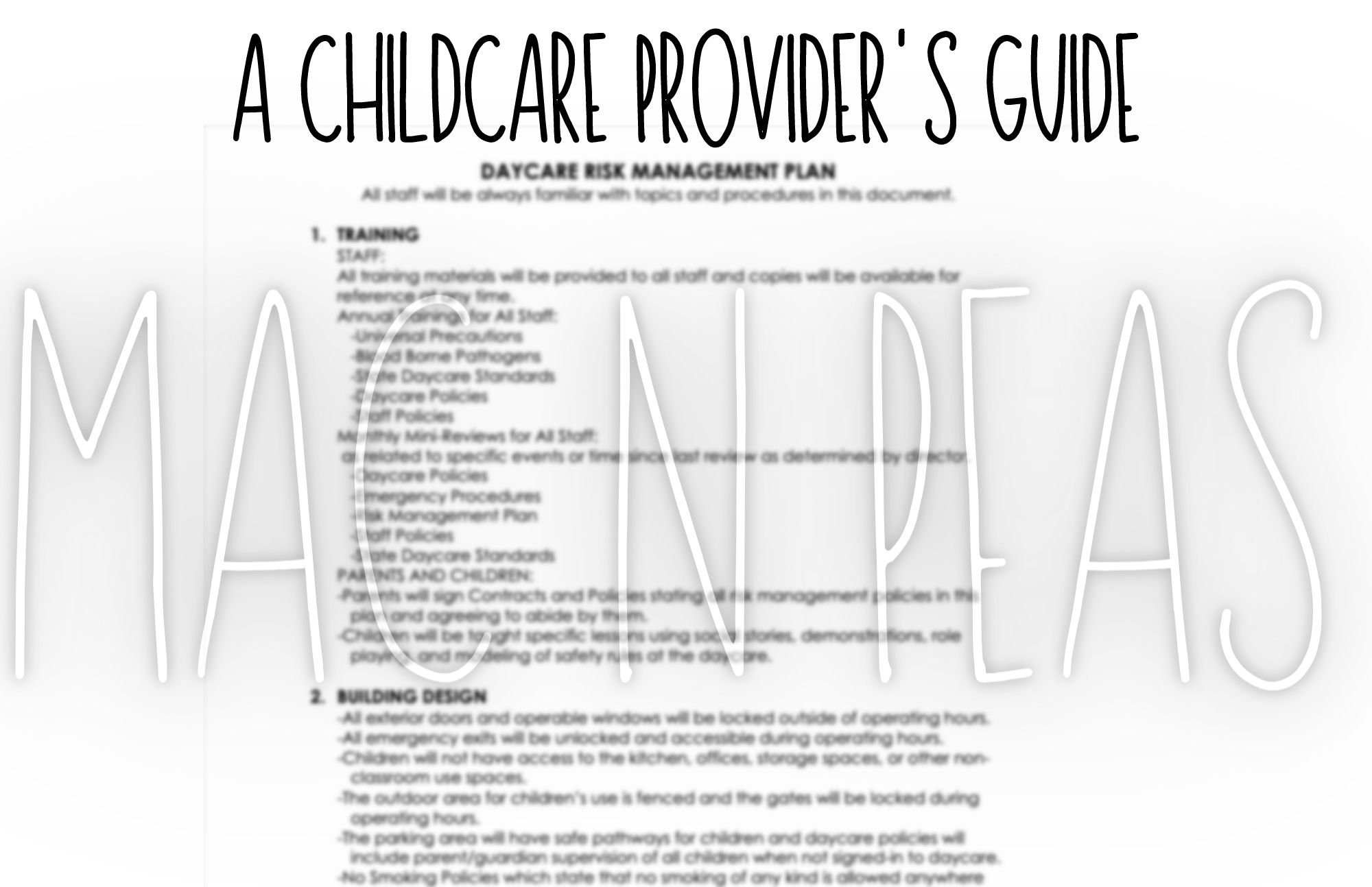 Daycare Emergency Plan Bundle - PDF & Editable Word | A Childcare ...