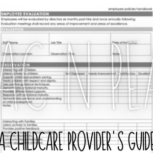 Daycare Employee Bundle - PDF & Editable Word | A Childcare Provider's ...