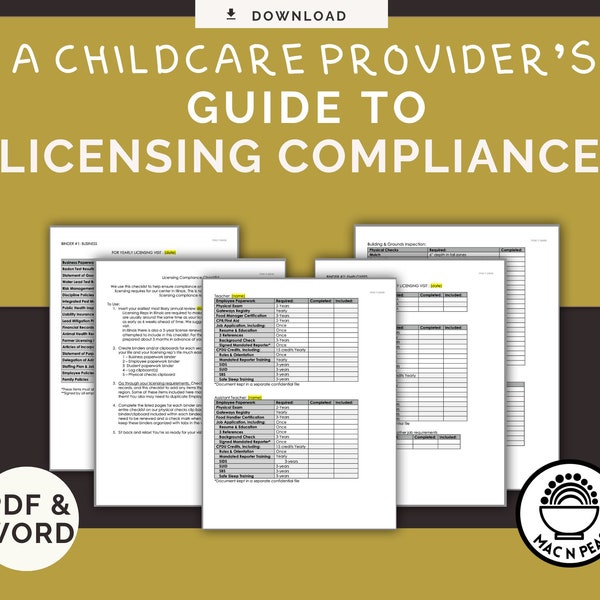 Daycare Check List - Etsy
