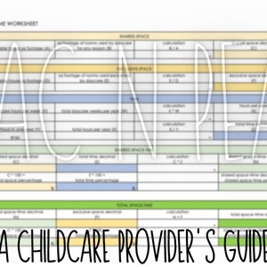 Daycare Budgeting Bundle - Editable Word & PDF | A Childcare Provider's ...