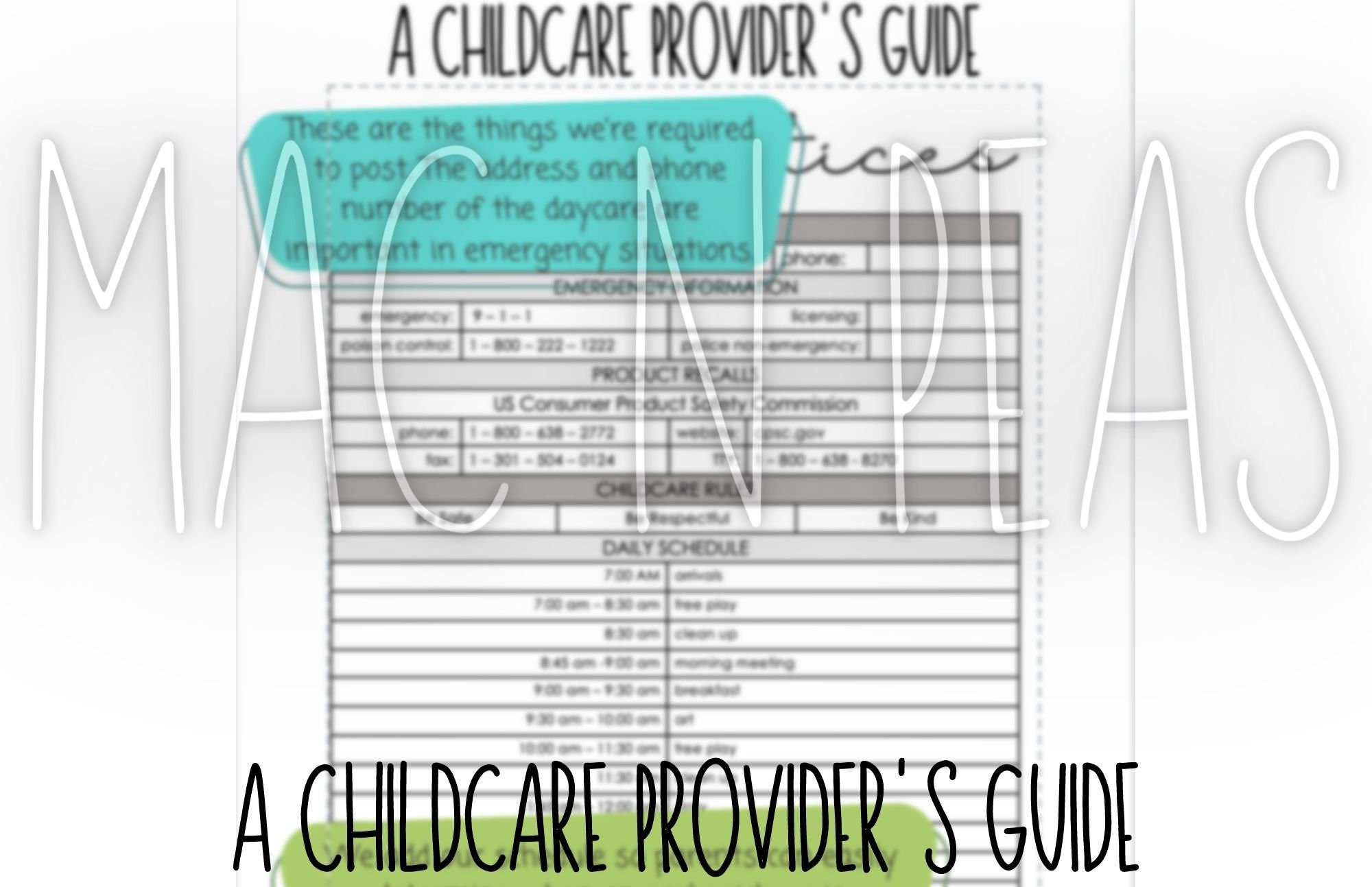 Daycare Parent Notice Board + Illness Poster Bundle - PDF & Editable ...