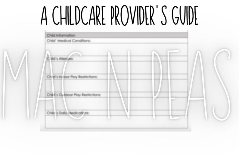 Daycare Enrollment Application - PDF & Editable Word | A Childcare ...