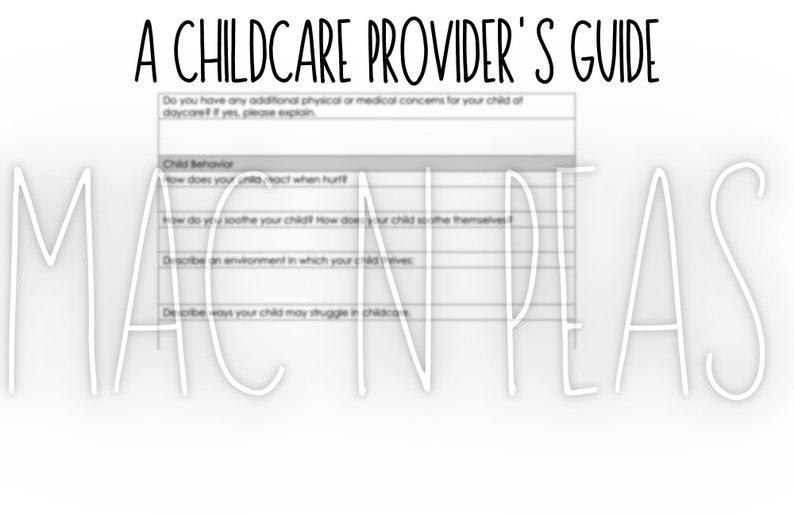 Daycare Enrollment Application - PDF & Editable Word | A Childcare ...