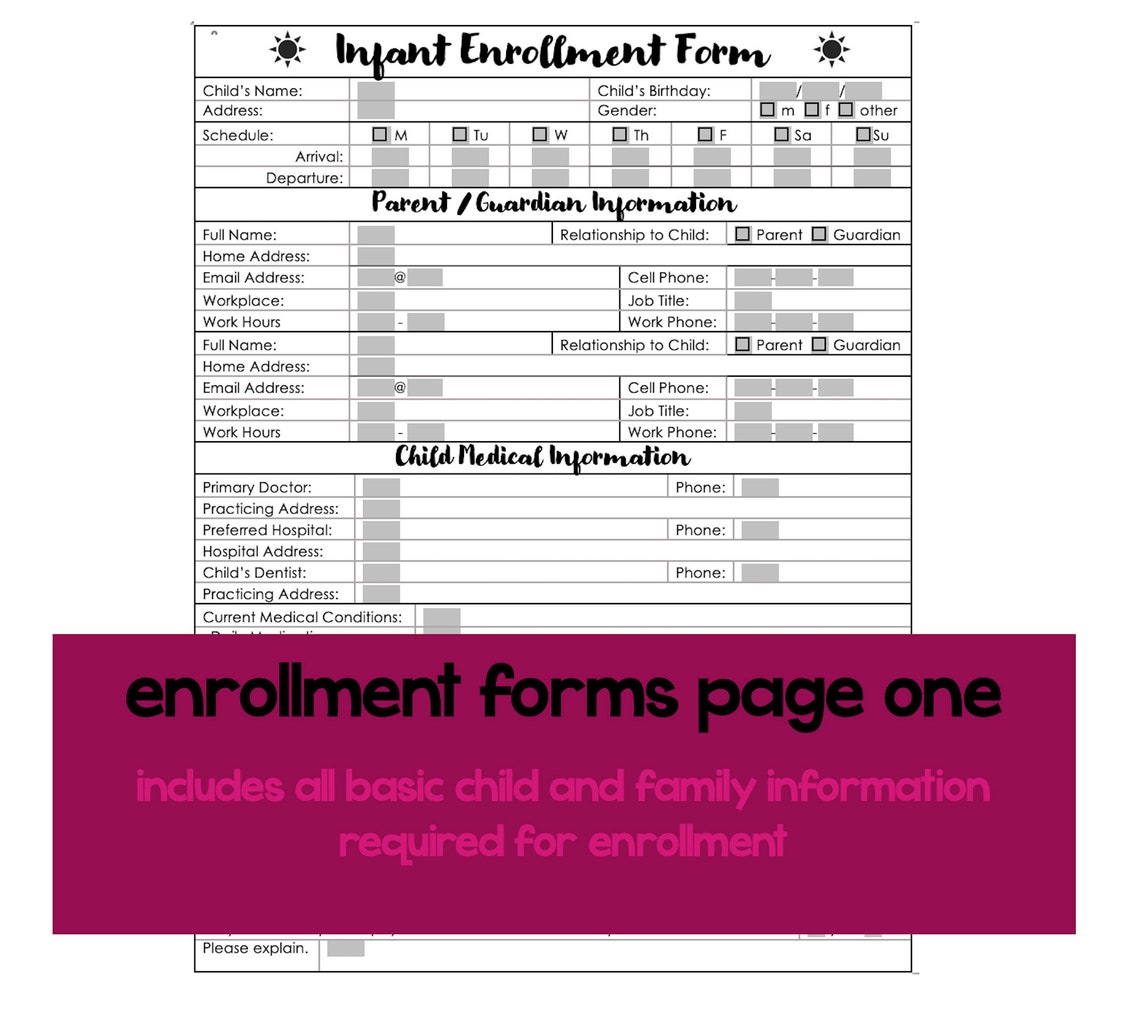 Digital Childcare Enrollment Forms | Infant, Toddler, & Preschool | for ...