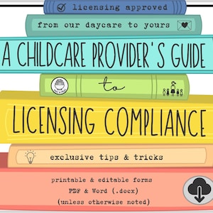 Daycare Licensing Compliance PDF & Editable Word A Childcare Provider's ...