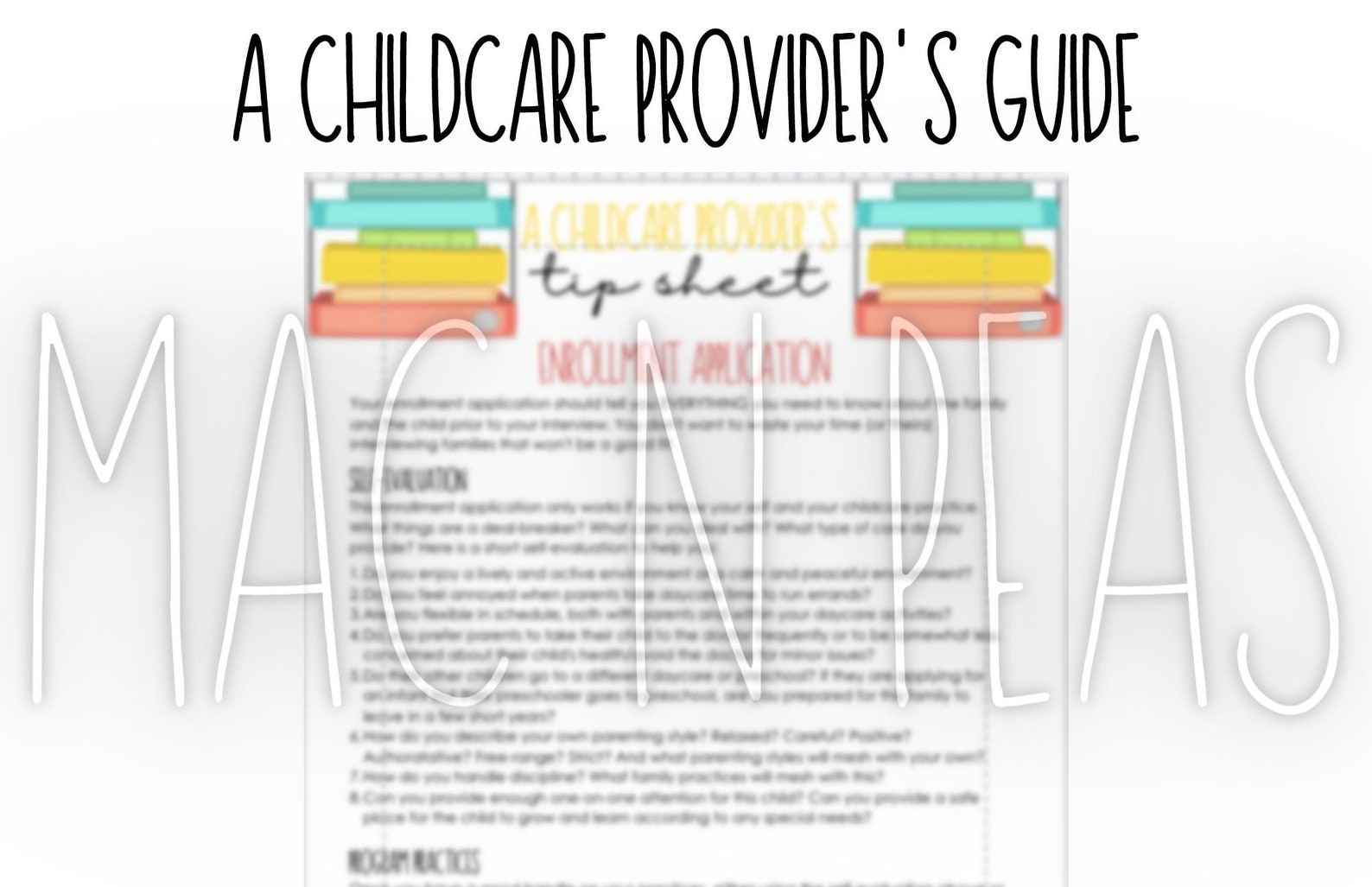 Daycare Enrollment Application - PDF & Editable Word | A Childcare ...