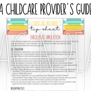 Daycare Enrollment Application - PDF & Editable Word | A Childcare ...