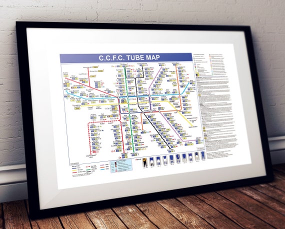 The Cardiff City Tube Map | Etsy