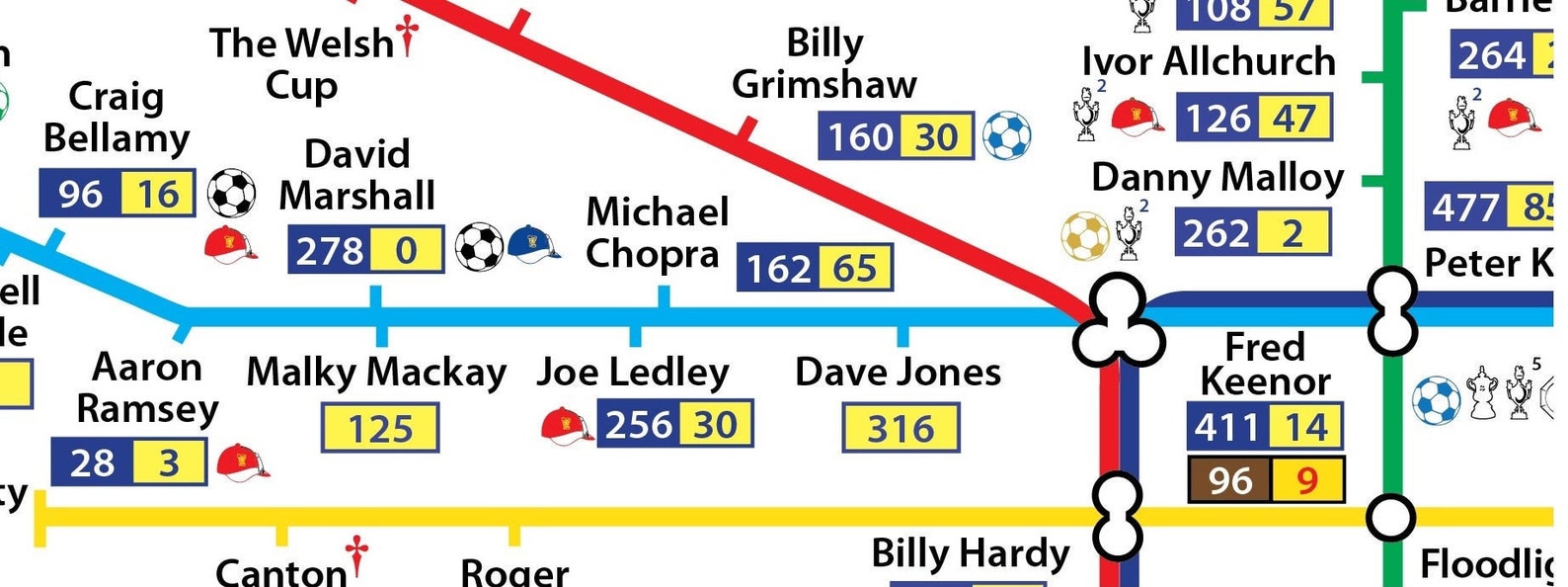 The Cardiff City Tube Map | Etsy