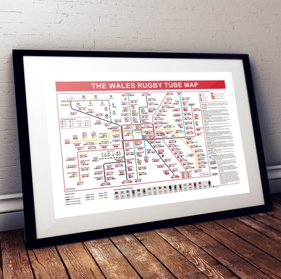 The Wales Rugby Tube Map - Etsy