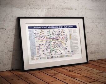 The Arsenal Tube Map | Etsy UK