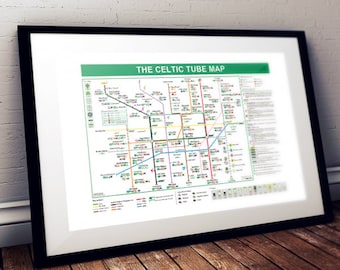 The Arsenal Tube Map | Etsy UK