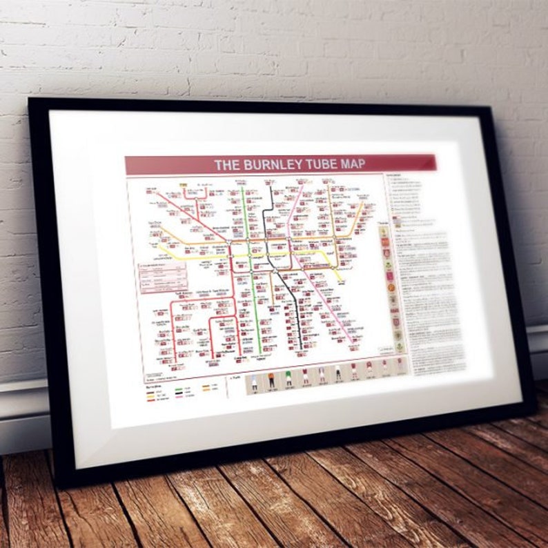 The Burnley Tube Map - Etsy UK