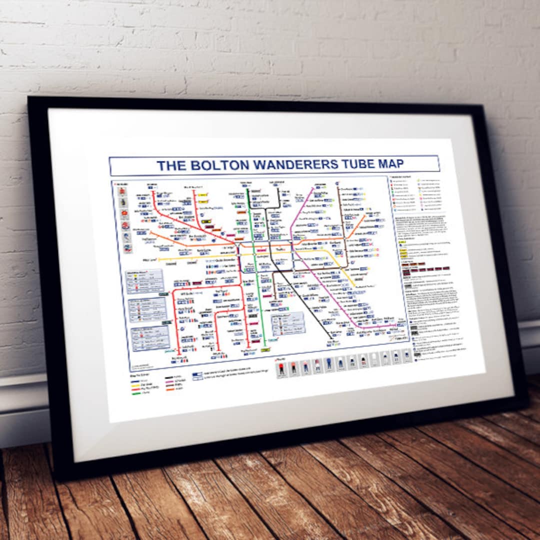 The Bolton Wanderers Tube Map - Etsy UK