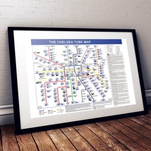 The Chelsea Tube Map - Etsy UK