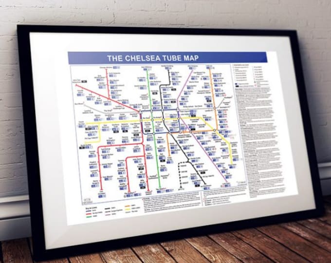 The Chelsea Tube Map - Etsy UK