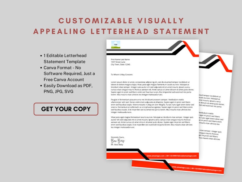 Bold & Beautiful | Striking Letterhead Template - Make an Impact With ...
