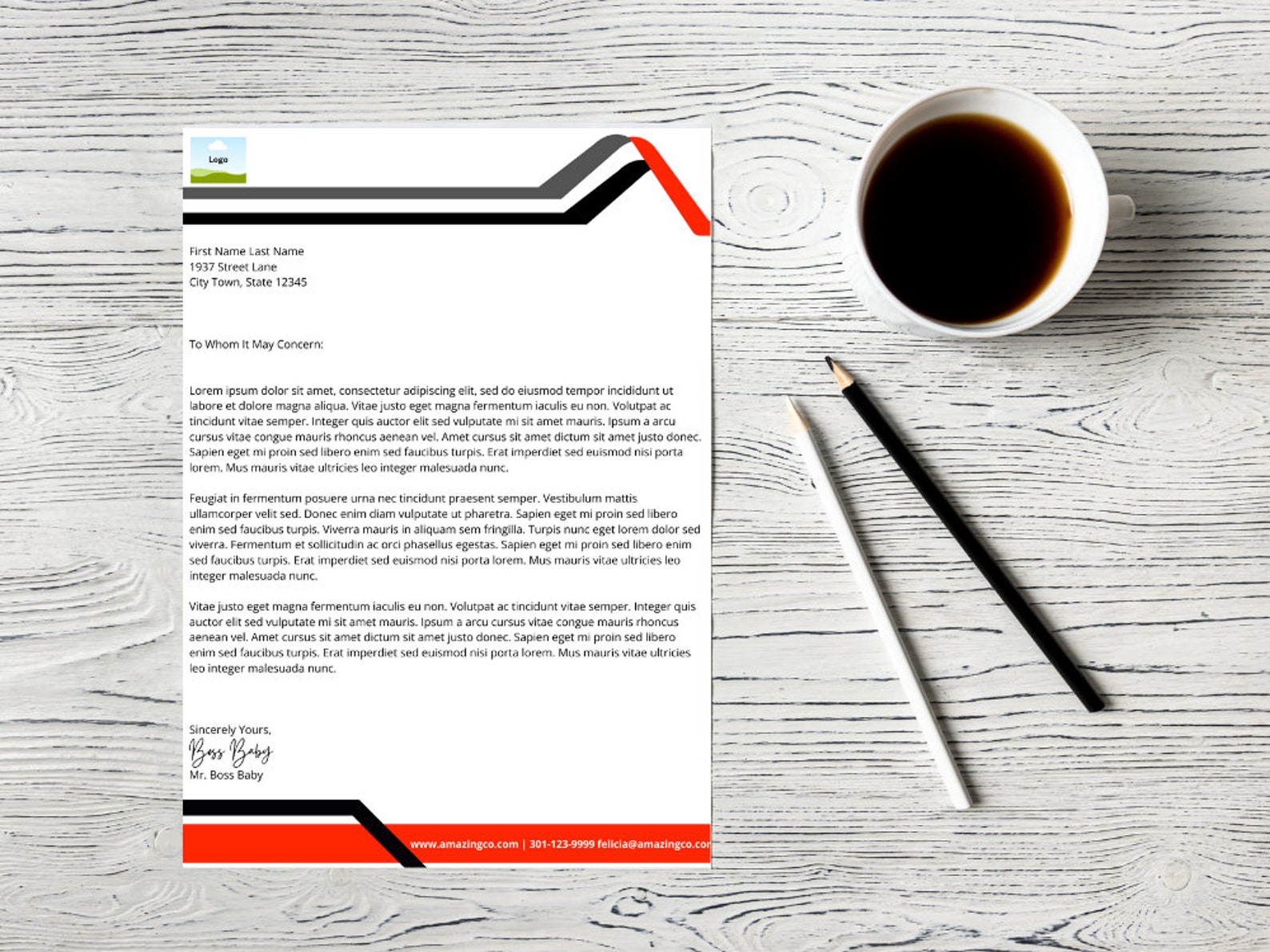 Bold & Beautiful | Striking Letterhead Template - Make an Impact With ...