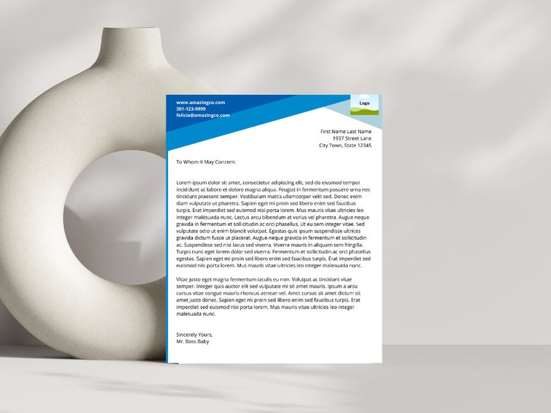 Elegant & Modern | Corporate Letterhead Template - Sleek Design for ...