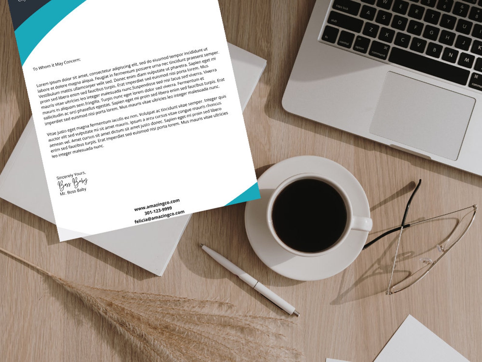 Bold & Beautiful | Striking Letterhead Template - Make an Impact With ...
