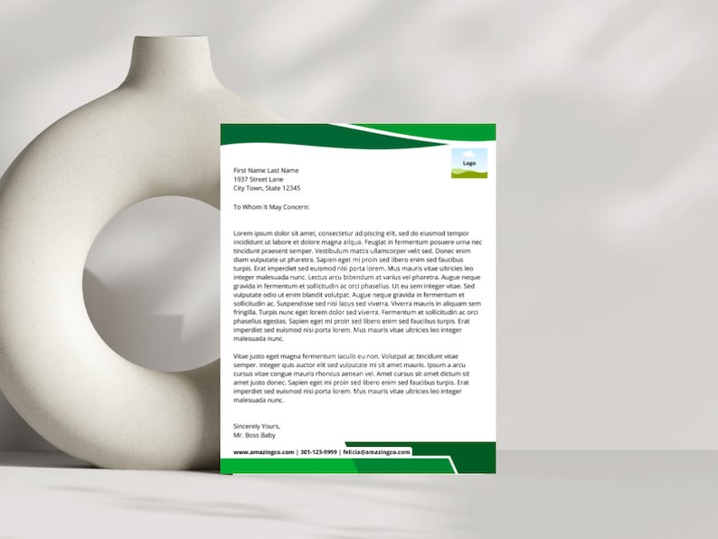 Eco Enthusiast | Green Business Letterhead Design - Show Your ...