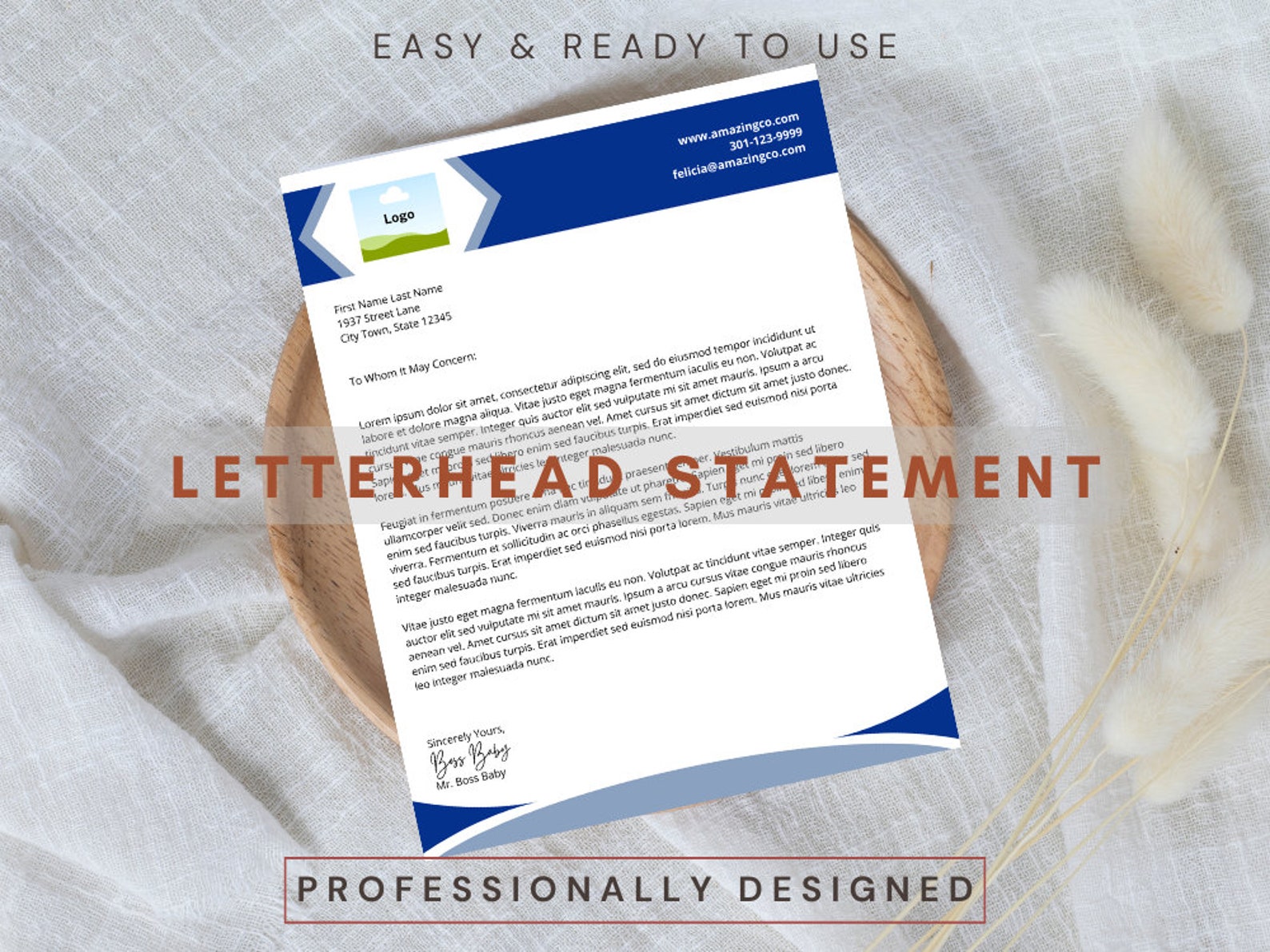 Bold & Beautiful | Striking Letterhead Template - Make an Impact With ...