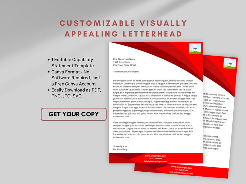 Bold & Beautiful | Striking Letterhead Template - Make an Impact With ...